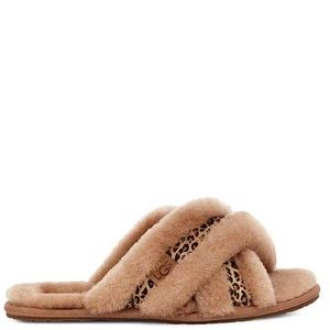 UGG | Shoes | Ugg Scuffita Speckles Leopard Print Calf Hair Sheepskin ...